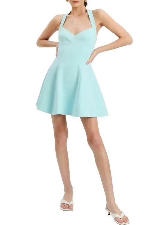 Bardot Deserae Halter Minidress - Aqua