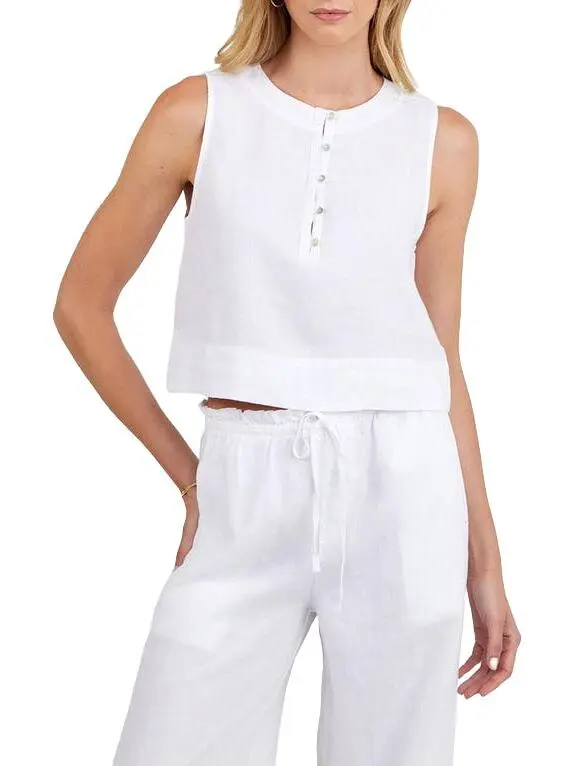 Bella Dahl Sleeveless Linen Top - White