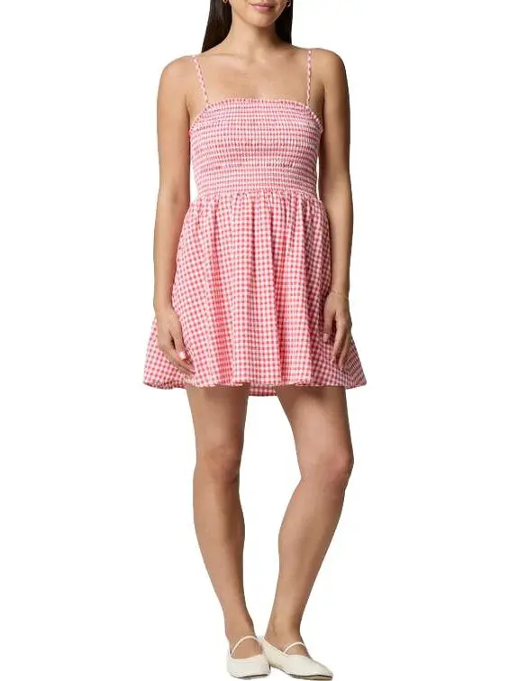 FLORENCE BY MILLS Fit & Flare Smocked Minidress - Red Gingham