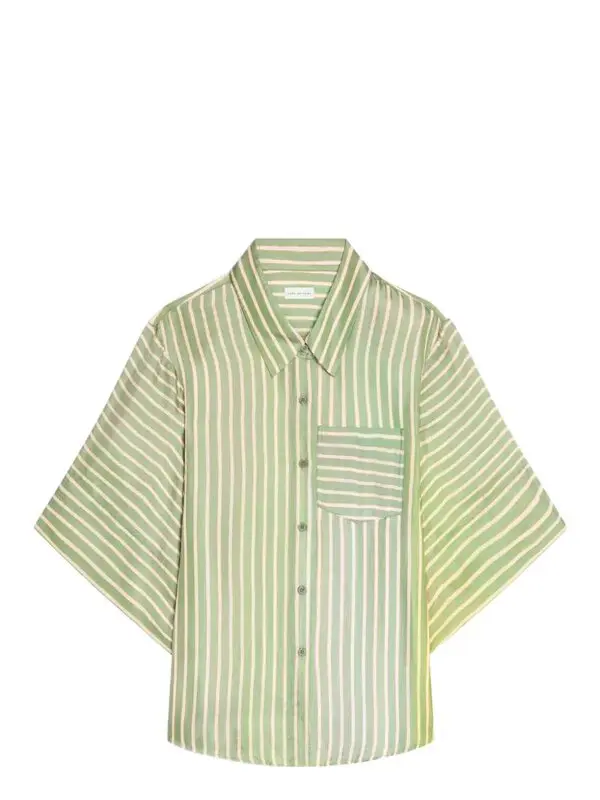Dries Van Noten Striped Short-sleeve Shirt - Green