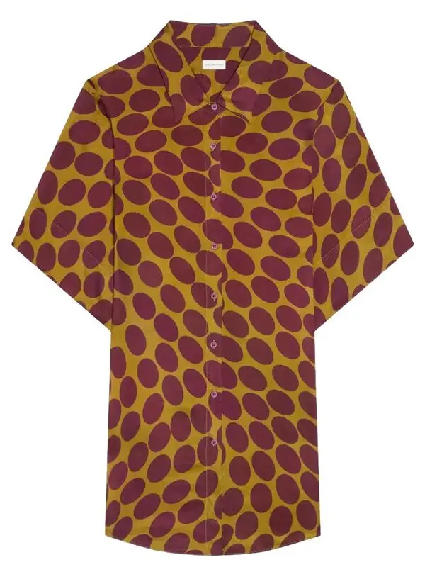 Dries Van Noten Spot-print Shirt Dress - Yellow