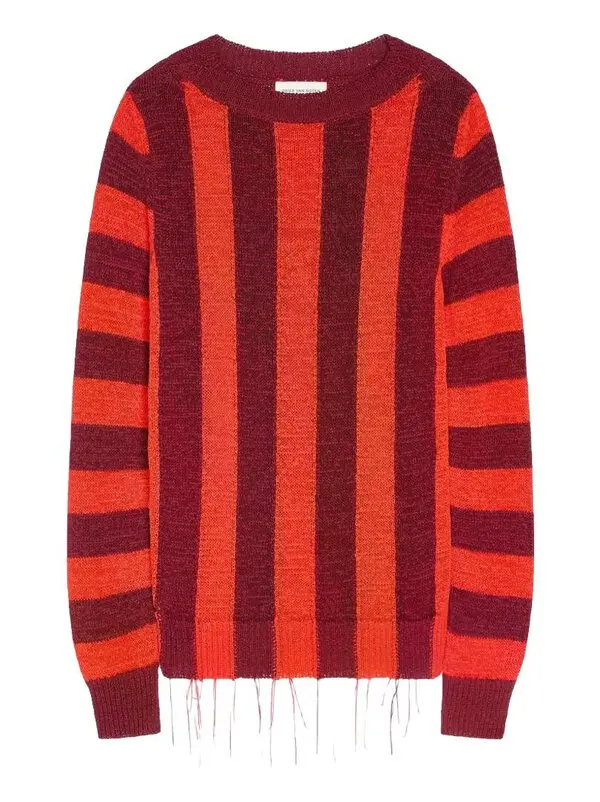 Dries Van Noten Intarsia-stripes Sweater - Red