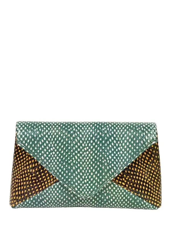 Dries Van Noten Envelope Clutch With Chain Strap - Green