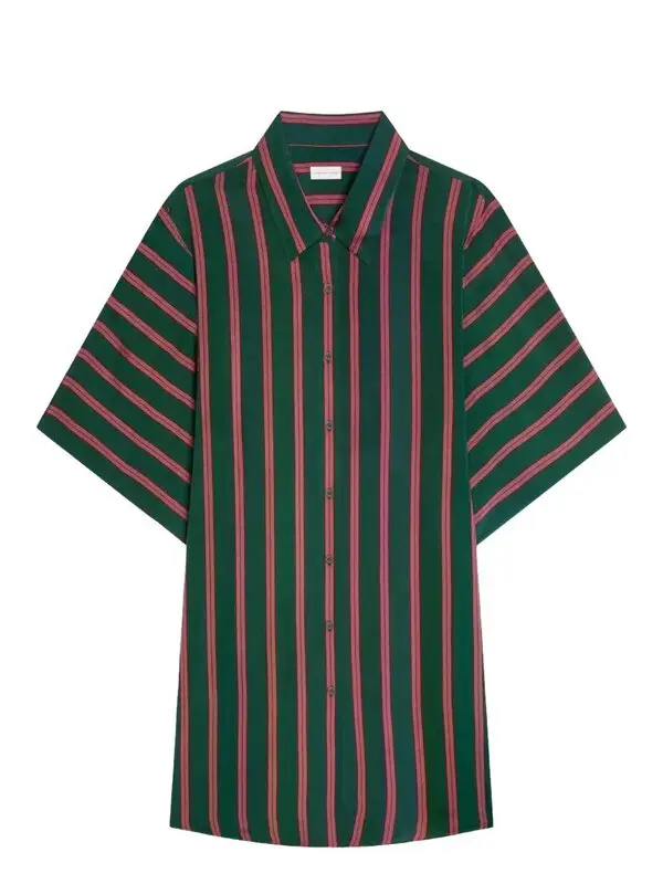 Dries Van Noten Striped Shirt Dress - Green