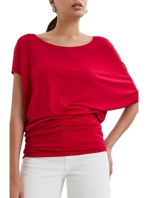 MARCELLA Elena Asymmetric Batwing Top - Red