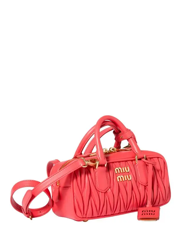 Miu Miu Arcadie Matelassé Nappa Leather Bag - Coral