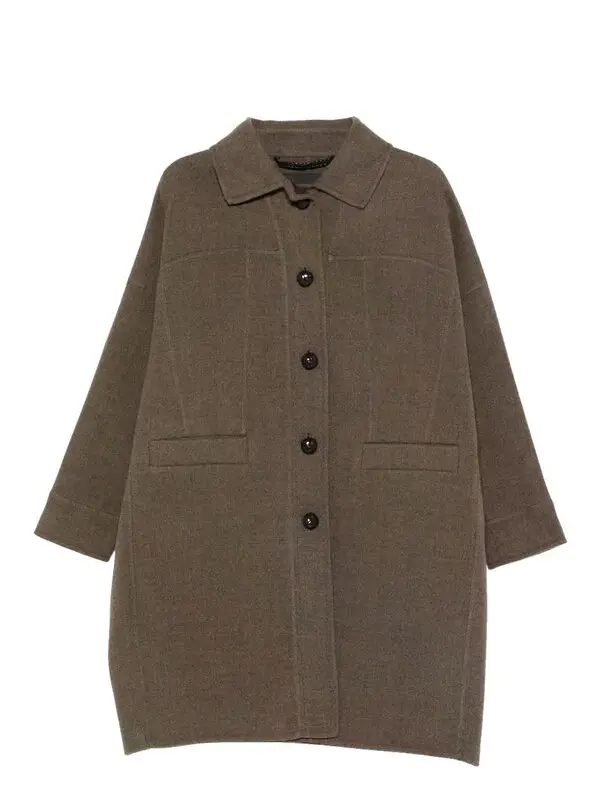 Max Mara Apotema Button Coat - Brown