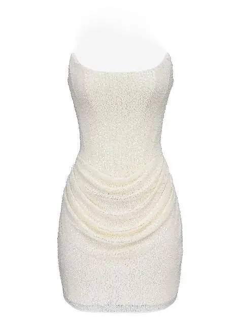 House Of Cb Arielle Bead-embellished Mini Bridal Gown - Ivory