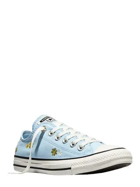 CONVERSE Chuck Taylor All Star Floral Embroidered Canvas Low Top Sneakers - Clear Skies/bright Outlook