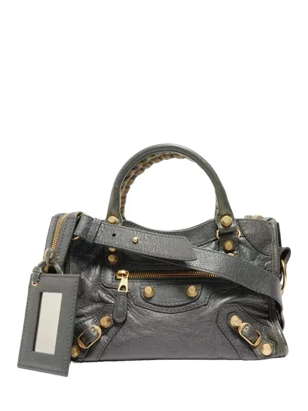 Balenciaga 2010s Studded Leather Handbag - Grey