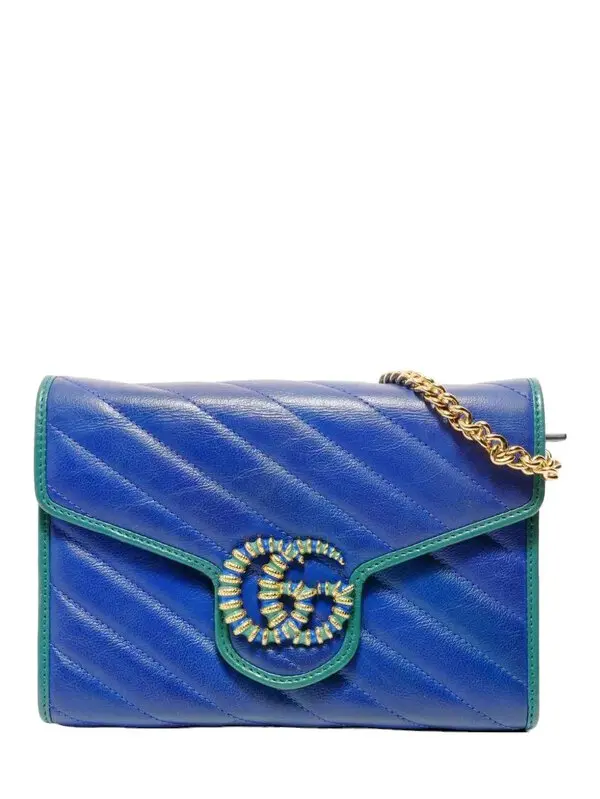 Gucci 2010s Marmont Chain Shoulder Bag - Blue