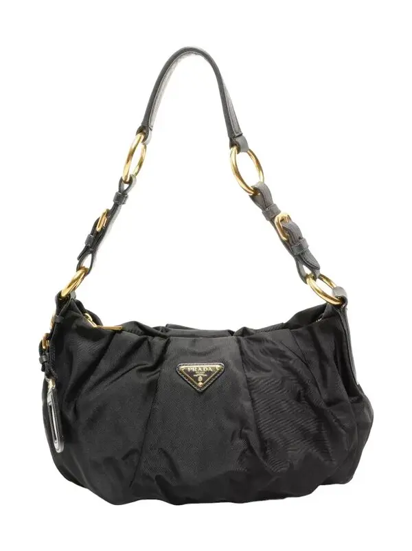Prada 1990s Nylon Shoulder Bag - Black