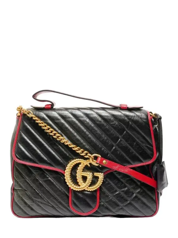 Gucci 2010s Quilted Top Handle Handbag - Black