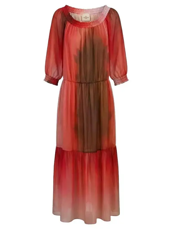 CRIDA MILANO Tie Maxi Dress - Red