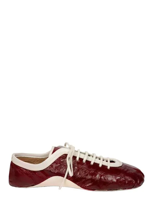 Dries Van Noten Leather Ballerina Sneakers - Red