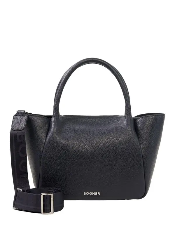 Bogner Grained Leather Handbag - Dark Blue