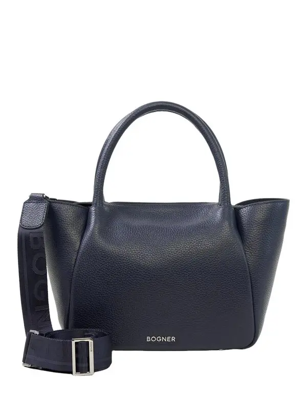 Bogner Grained Leather Handbag - Dark Blue