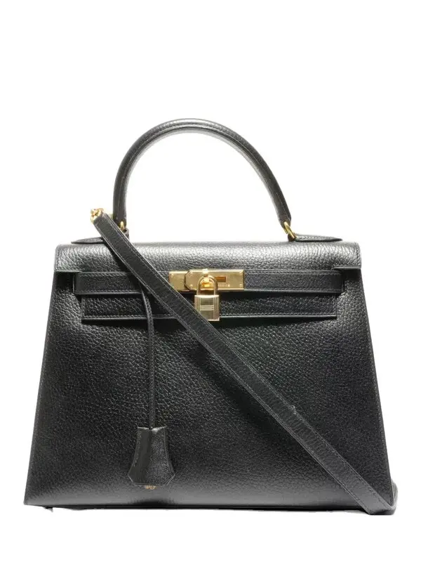 Hermès 1997 Leather Handbag - Black