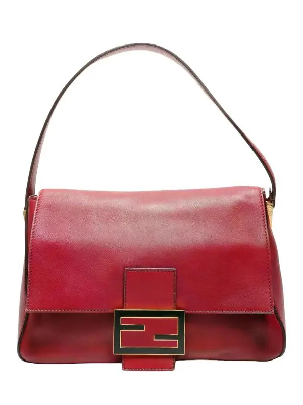 Fendi 2013 Ff-logo Leather Shoulder Bag - Red