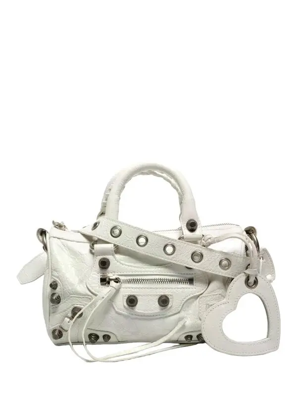 Balenciaga 2010s Studded Leather Duffle Bag - White