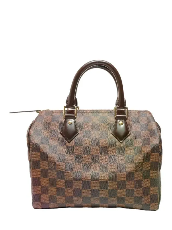 LOUIS VUITTON 2015 Damier Chequered Top Handle Tote - Brown