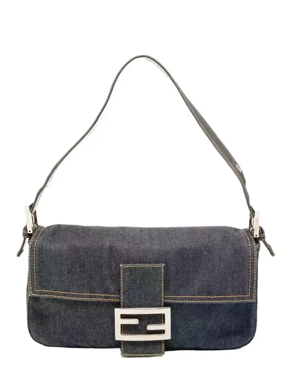 Fendi 1990s Denim Baguette - Blue