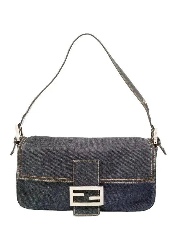 Fendi 1990s Denim Baguette - Blue