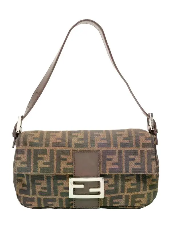 Fendi 1990s Zucca Canvas Shoulder Bag - Brown
