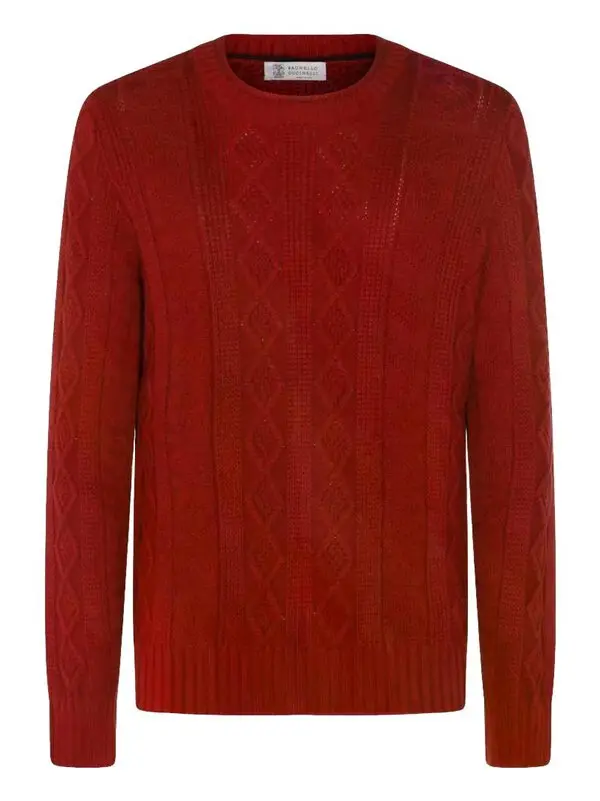 Brunello Cucinelli Cable Knit Sweater - Red