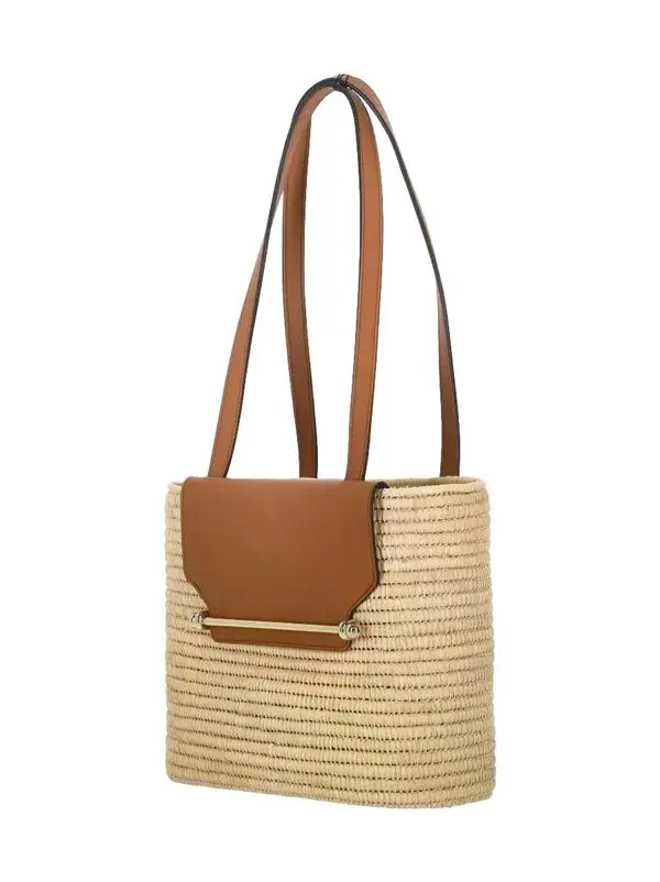 Strathberry Raffia Shoulder Bag - Neutrals