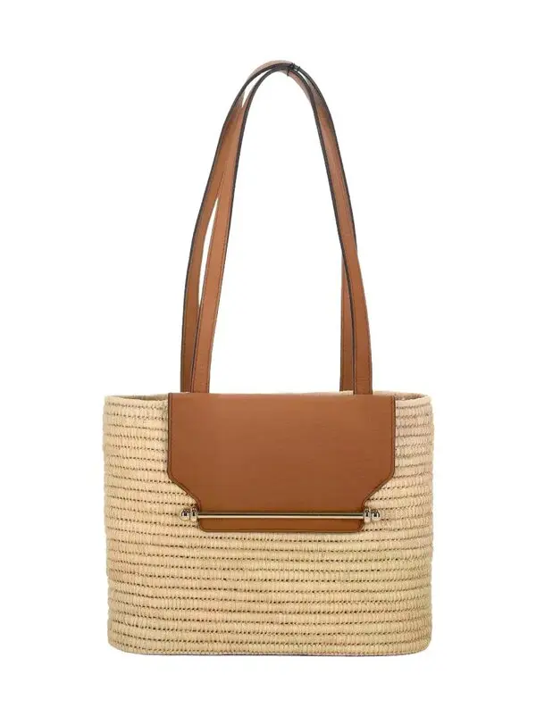 Strathberry Raffia Shoulder Bag - Neutrals