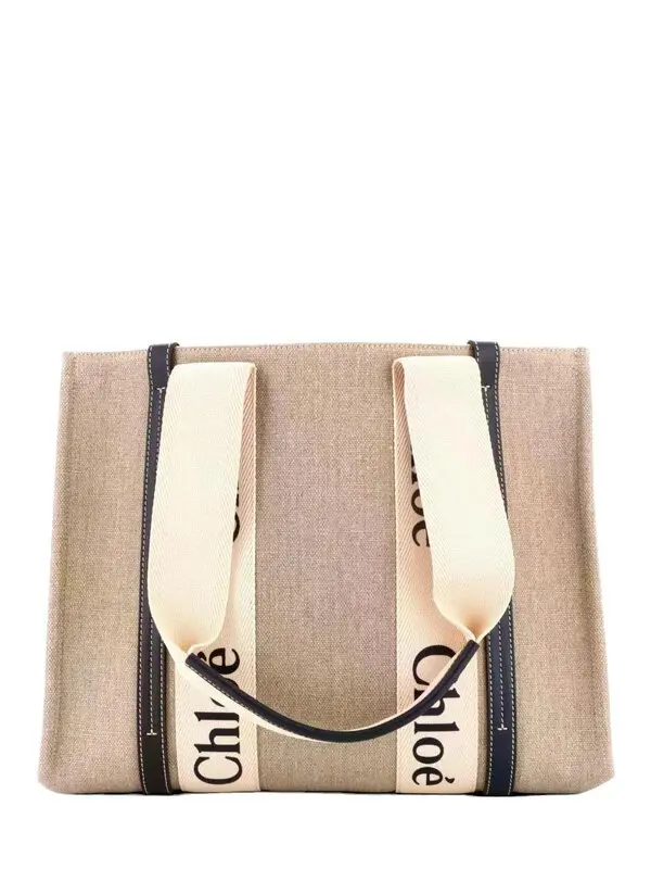 Chloé Woody Canvas Medium Tote Bag - Neutrals