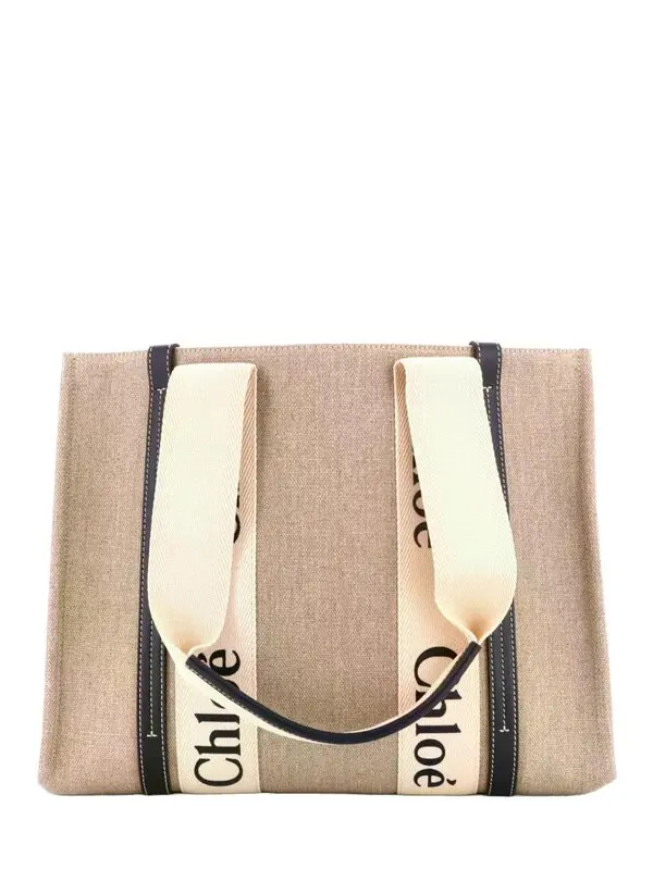 Chloé Woody Canvas Medium Tote Bag - Neutrals