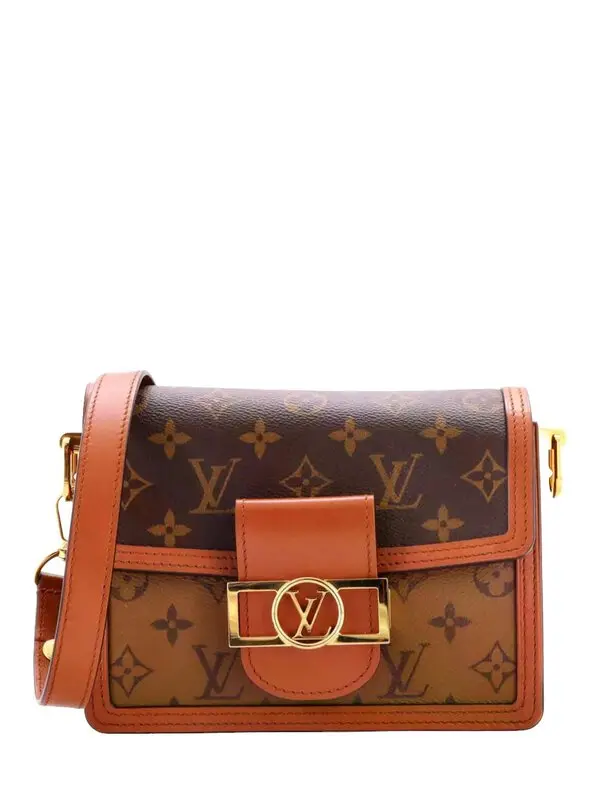 LOUIS VUITTON Dauphine Reverse Monogram Canvas Mini Crossbody Bag - Brown