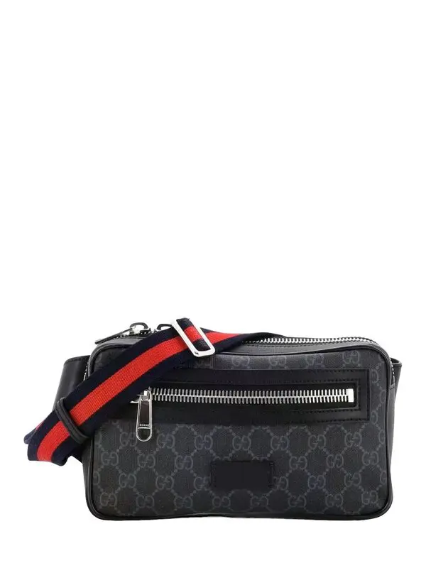 Gucci Soft Zip Gg Coated Canvas Small Belt Bag - Black