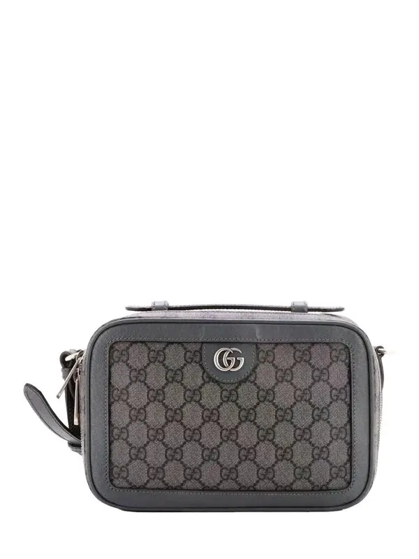 Gucci Ophidia Zip Around Camera Gg Coated Canvas Small Crossbody Bag - Grey
