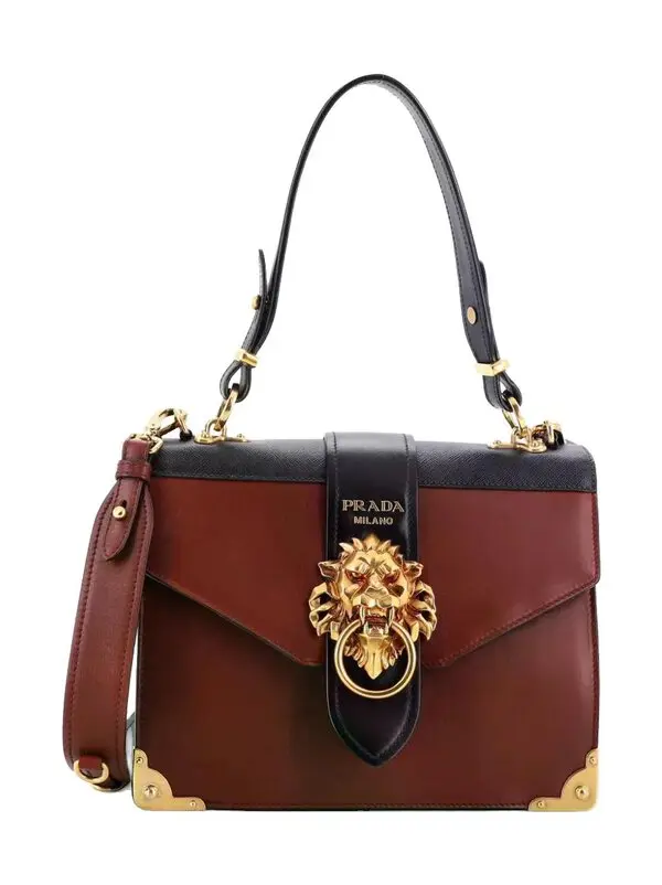 Prada Animalier Cahier Convertible Shoulder Bag - Red
