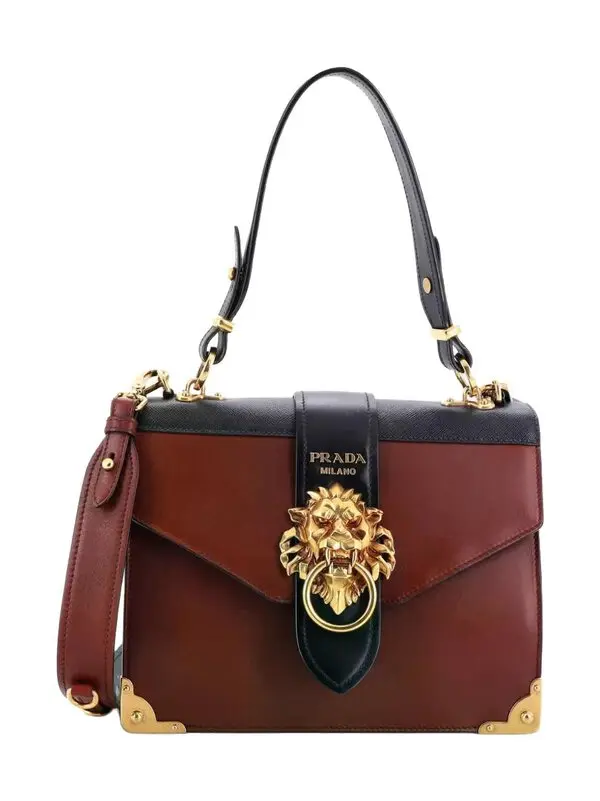 Prada Animalier Cahier Convertible Shoulder Bag - Red