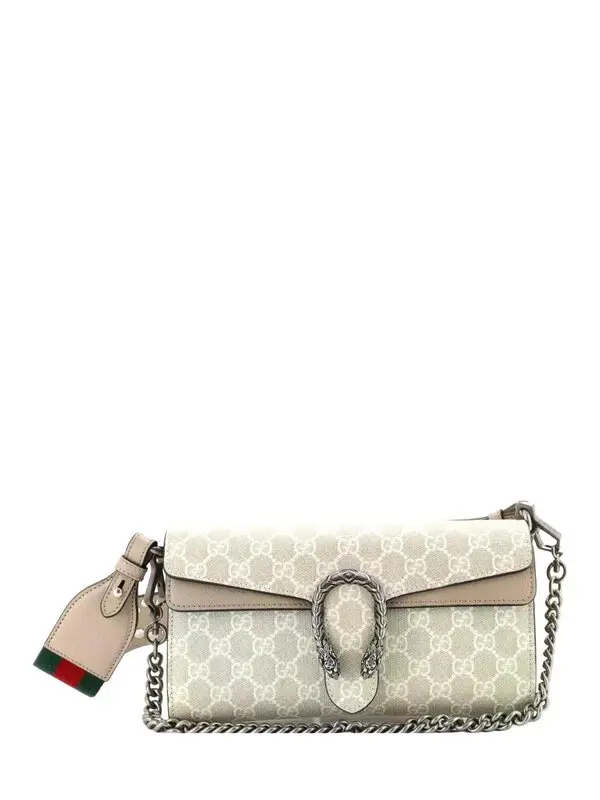 Gucci Dionysus East-west Flap Bag Gg Coated Canvas Small - Neutrals