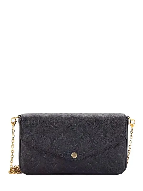LOUIS VUITTON Felicie Pochette Monogram Empreinte Leather Crossbody Bag - Black