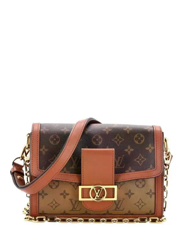 LOUIS VUITTON Dauphine Reverse Monogram Canvas Mm Shoulder Bag - Brown