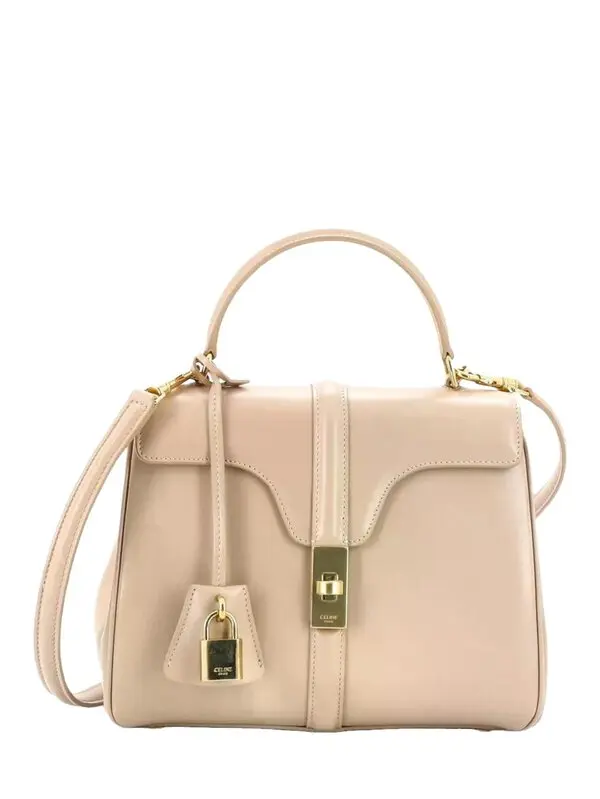 Celine 16 Small Satchel Top Handle Bag - Neutrals