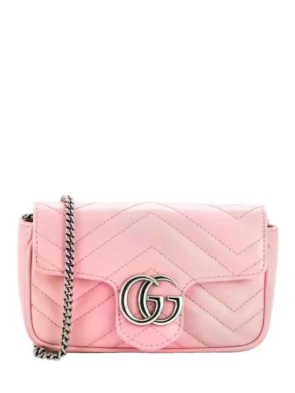 Gucci Gg Marmont Matelasse Leather Super Mini Crossbody Bag - Pink
