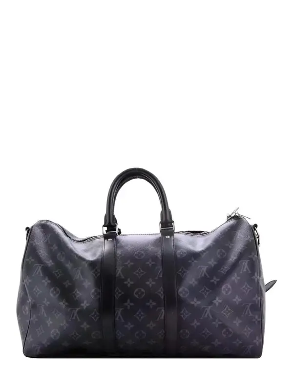 LOUIS VUITTON Keepall Bandouliere 45 Travel Bag Monogram Eclipse Canvas - Black