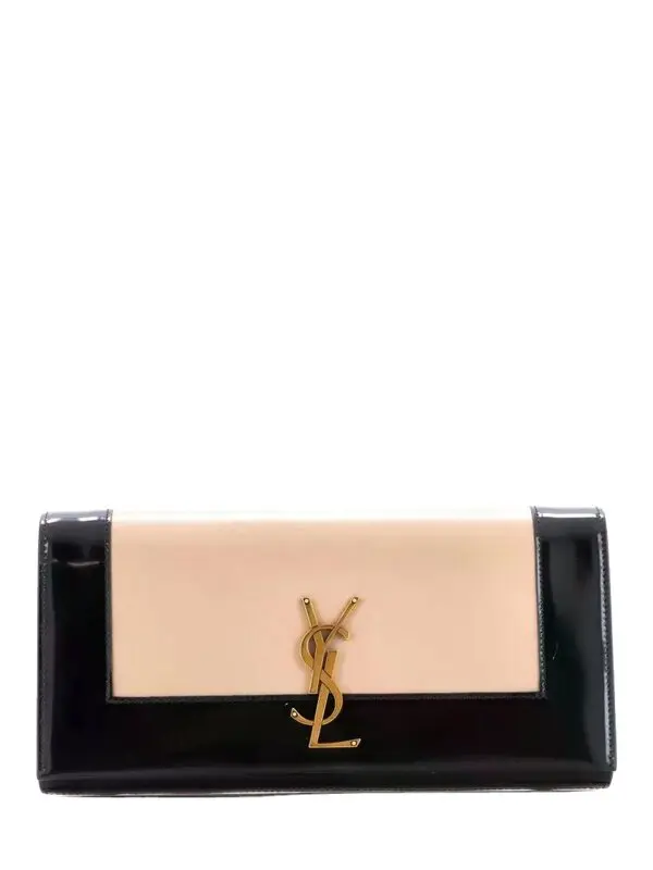 Saint Laurent Classic Monogram Leather Long Clutch Bag - Black