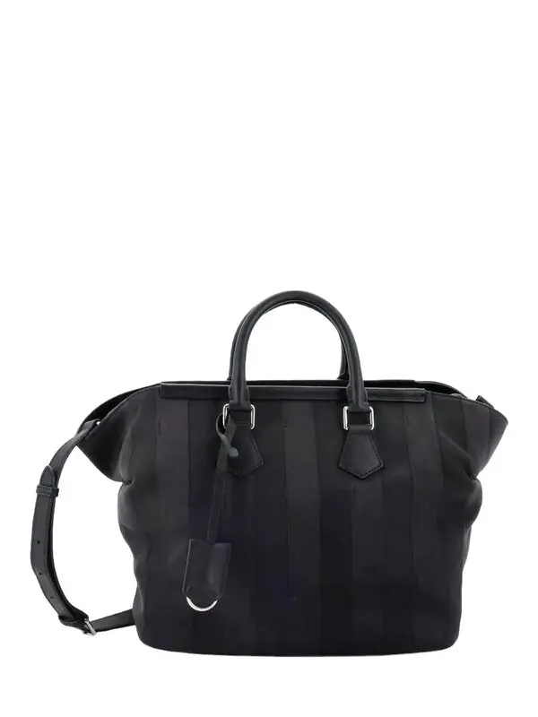 Fendi Pequin Canvas Medium Satchel - Black