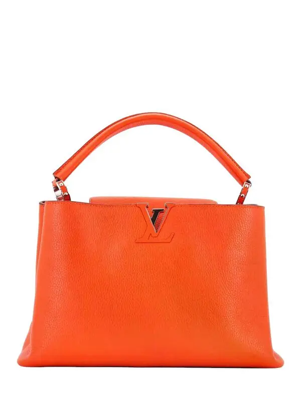 LOUIS VUITTON Capucines Gm Satchel Leather - Orange