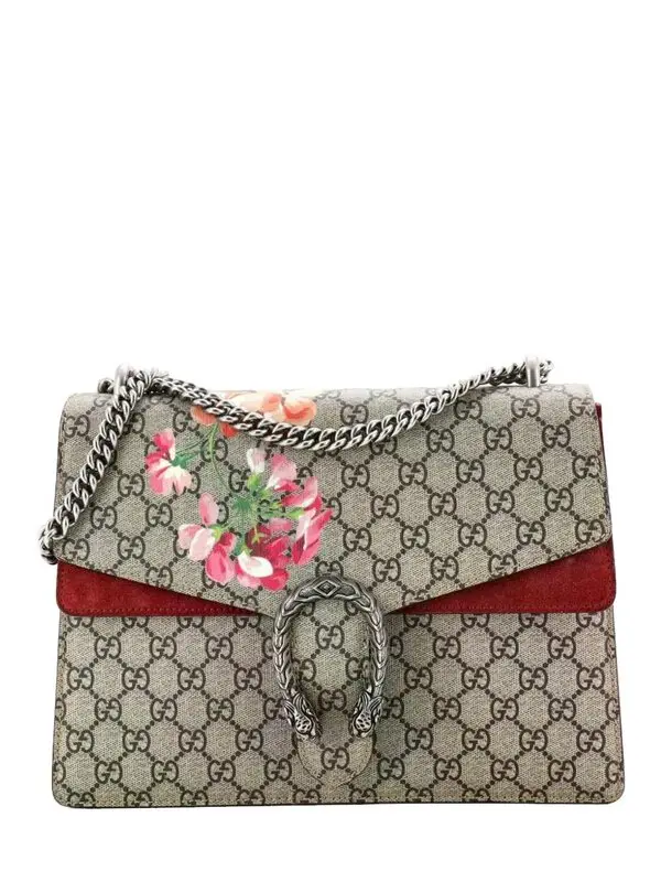 Gucci Dionysus Blooms Print Gg Coated Canvas Medium Shoulder Bag - Brown