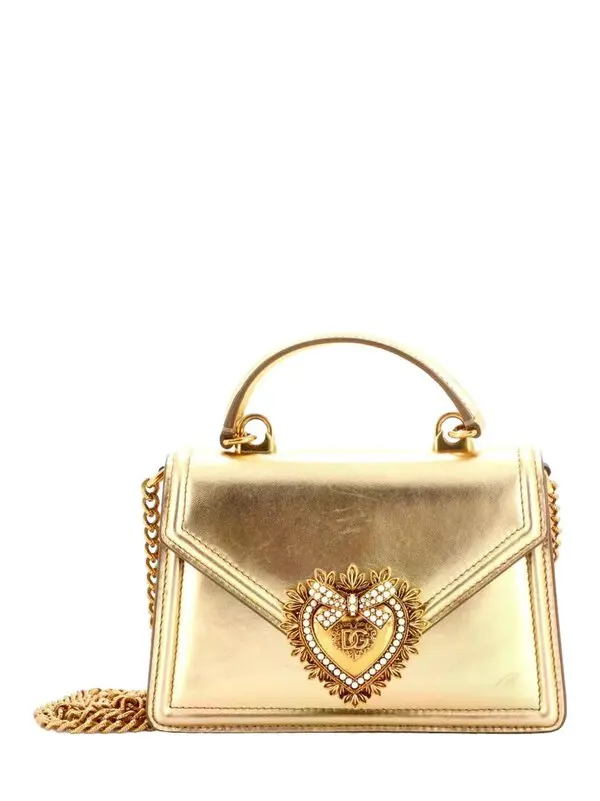 Dolce & Gabbana Devotion Top Handle Bag Small Satchel - Gold