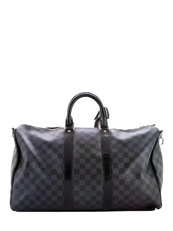 LOUIS VUITTON Keepall Bandouliere 45 Travel Bag Damier Graphite - Black